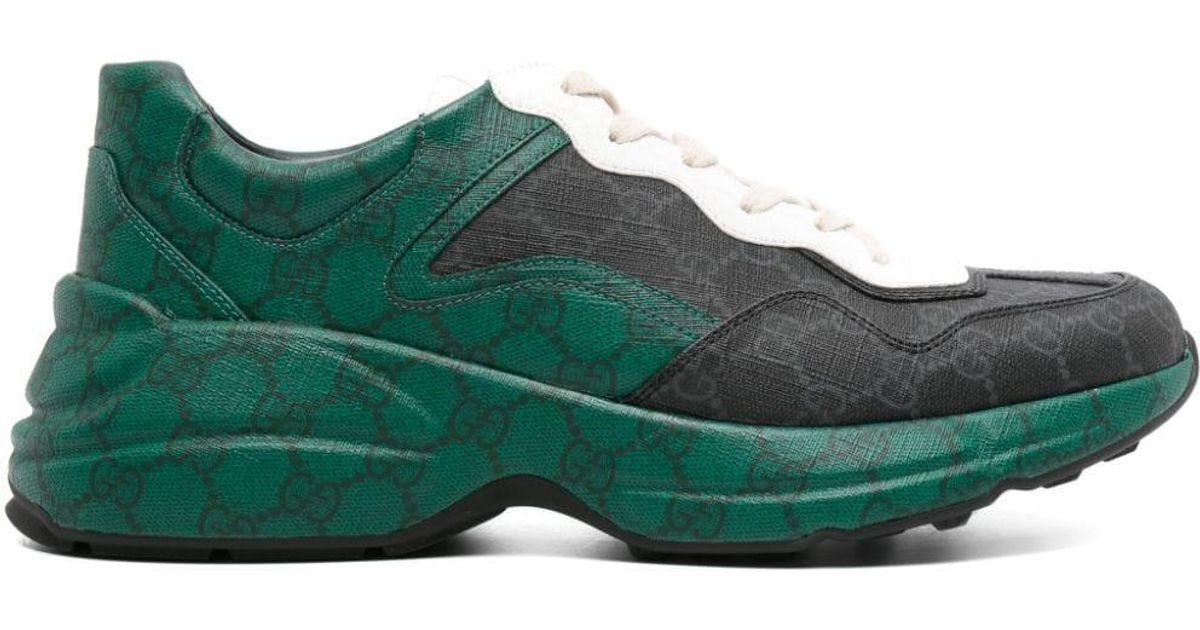 Gucci GG Rhyton Trainer in Green for Men | Lyst