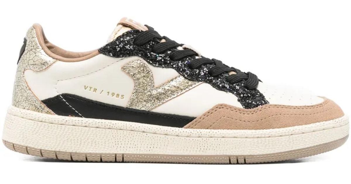 Victoria Smash Glitter-Detail Sneakers in White | Lyst UK