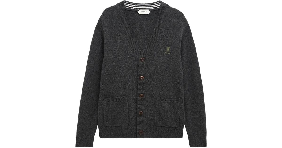 Pringle of Scotland Logo Cardigan in Black for Men | Lyst UK