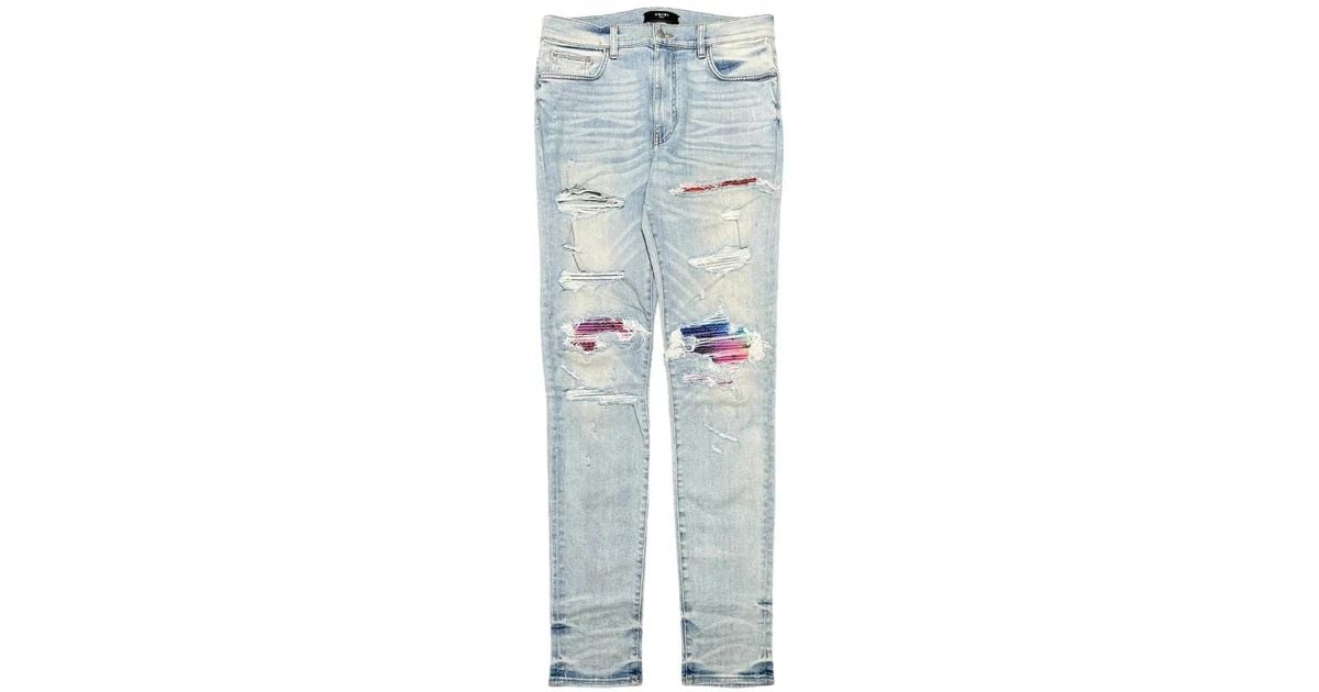 Amiri Ripped Jeans in Blue for Men | Lyst UK