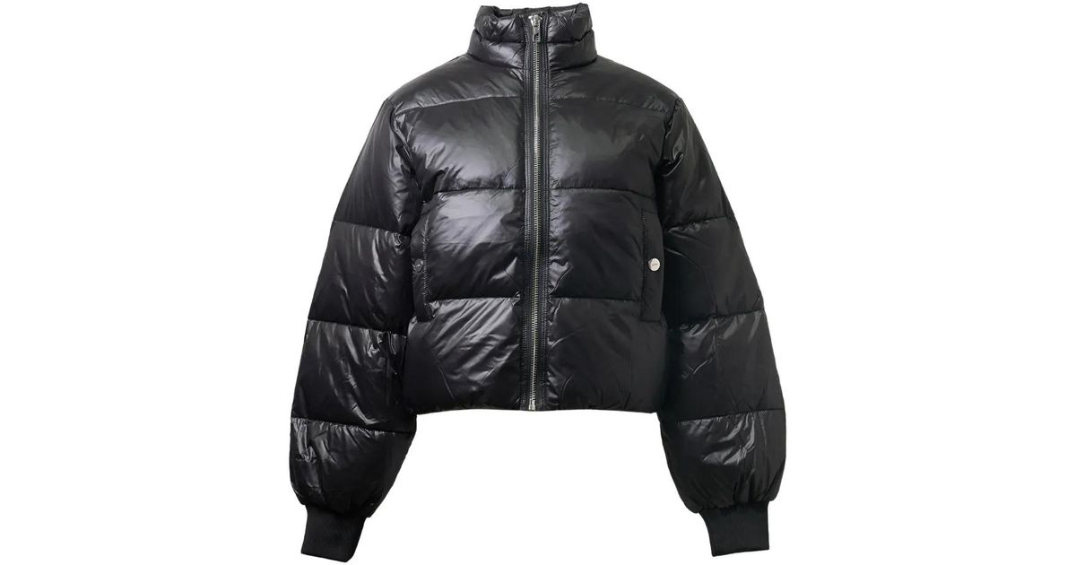 Ganni Shiny Puffer Jacket in Black | Lyst UK