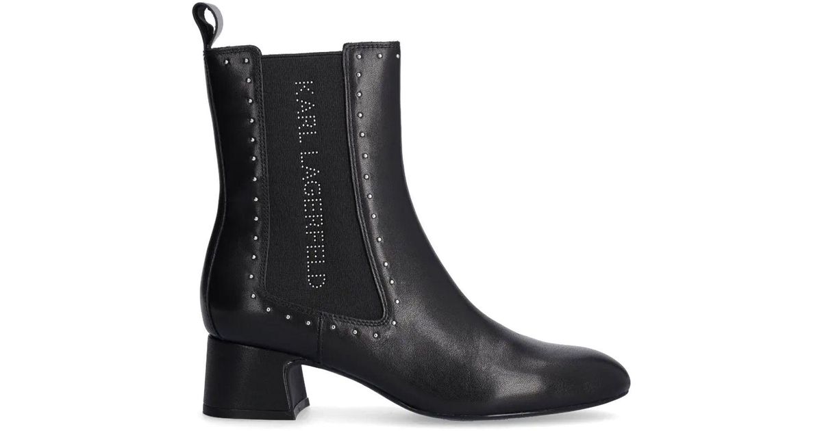 Karl Lagerfeld Bonnie Boots in Black | Lyst