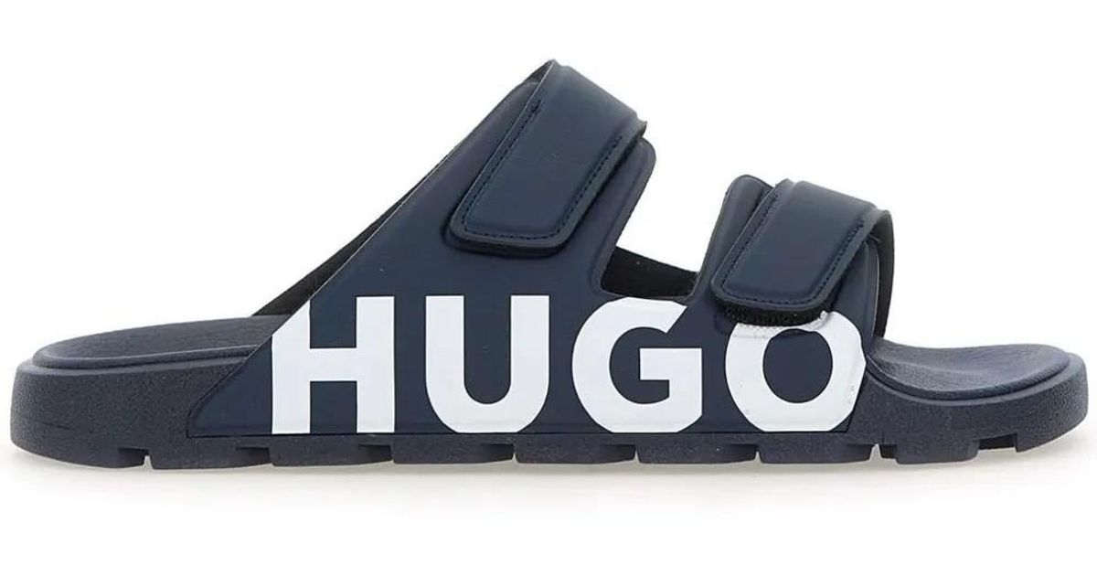 HUGO Evander Slides in Blue for Men | Lyst