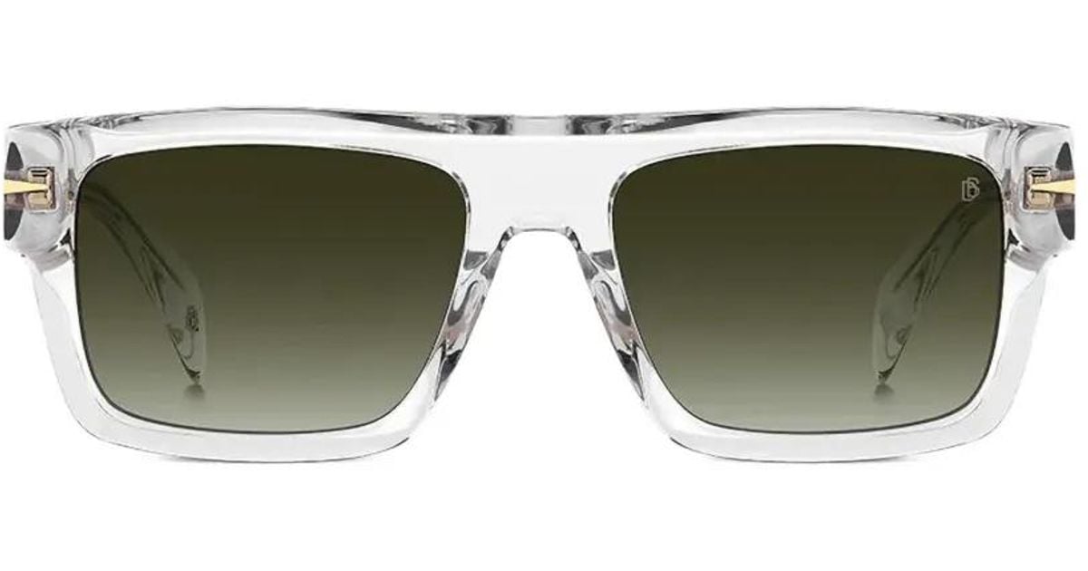 David Beckham Rectangle-Frame Sunglasses in Green for Men | Lyst UK