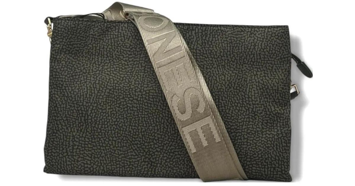 Borbonese Abstract-Print Crossbody Bag in Grey | Lyst UK