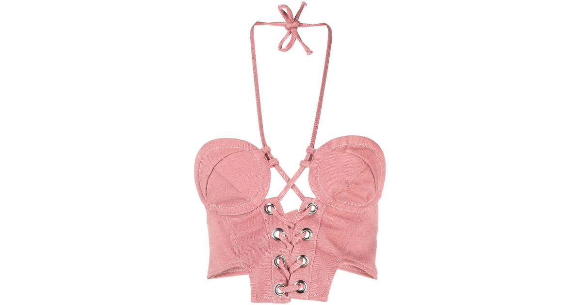 Julfer Corset-Style Cotton Top in Pink | Lyst UK