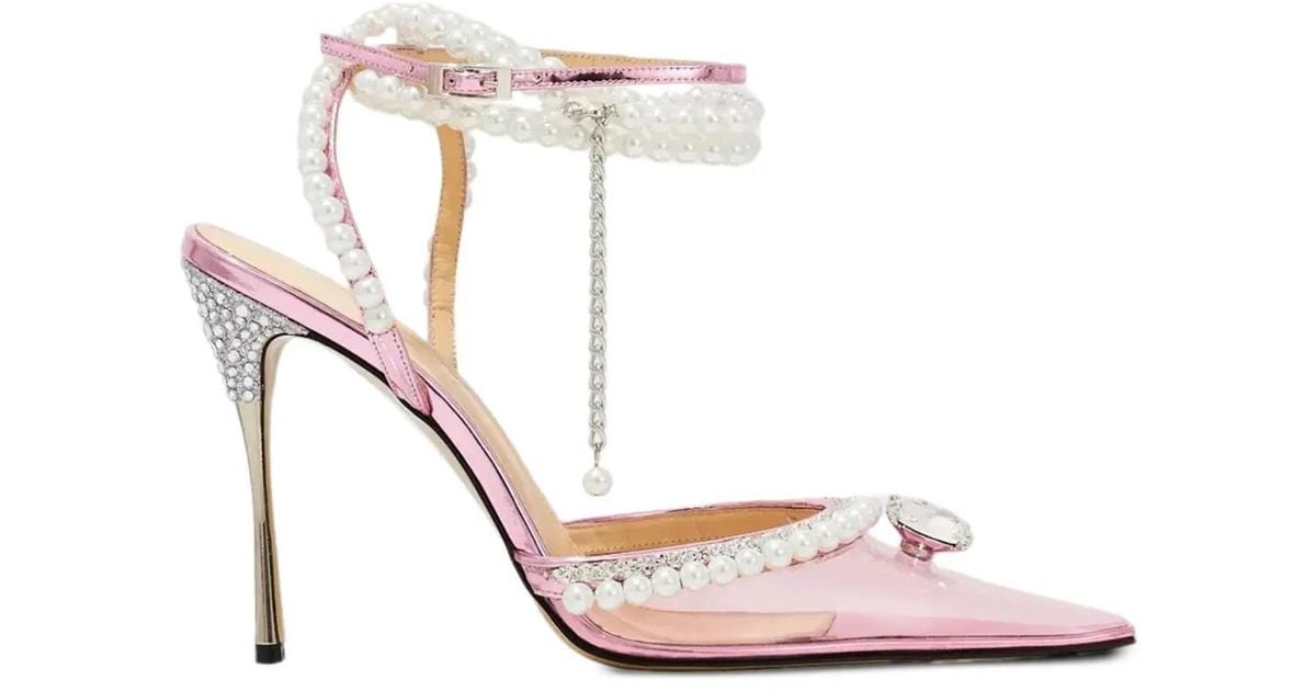 Mach & Mach Diamond Of Elizabeth Crystal-Pearl Pumps in Pink | Lyst Canada