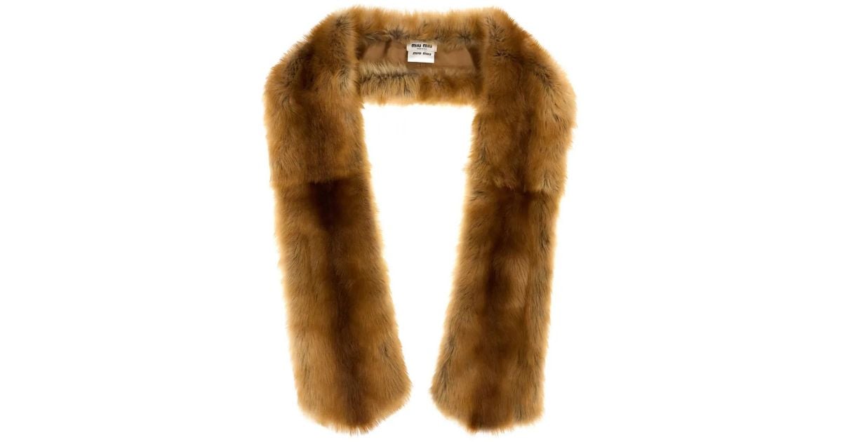 Miu Miu Fur Stole in Natural | Lyst UK