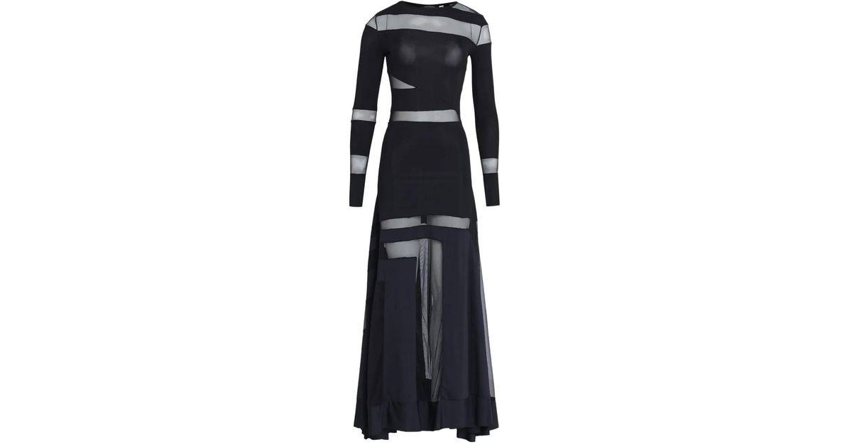 Amir Slama X Astrid Sheer-Panel Maxi Dress in Black | Lyst UK