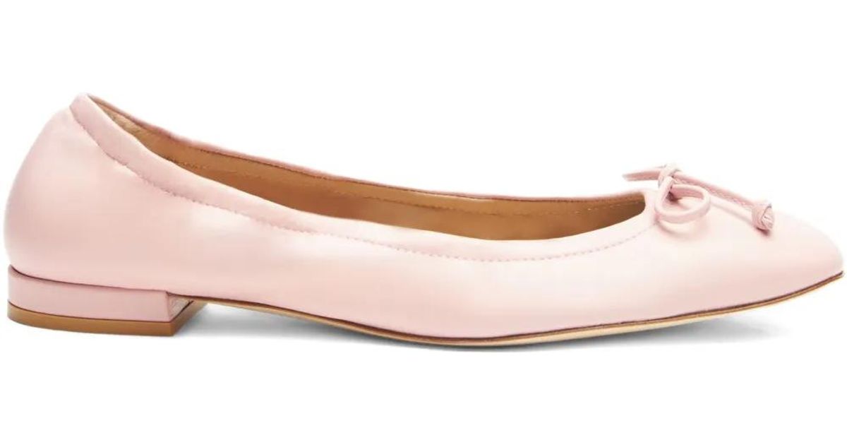 Stuart Weitzman Bria Bow-Detail Ballet Flats in Pink | Lyst