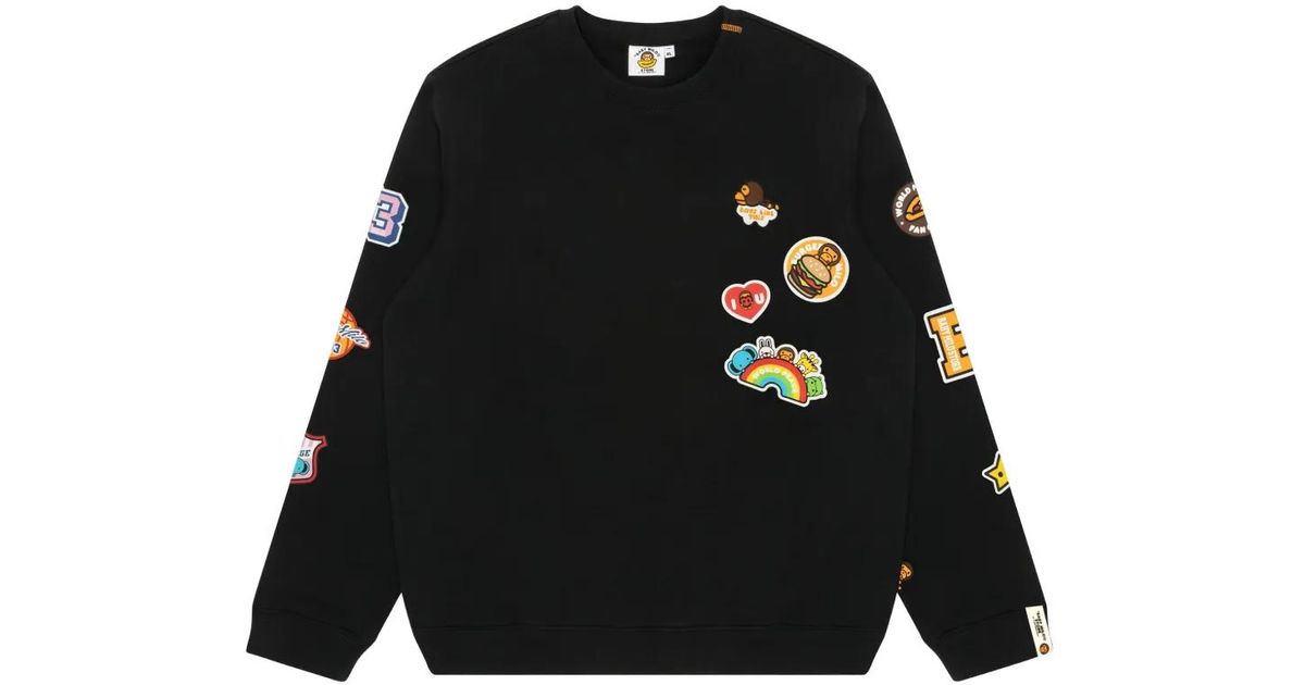 A Bathing Ape Appliqué Sweater in Black | Lyst