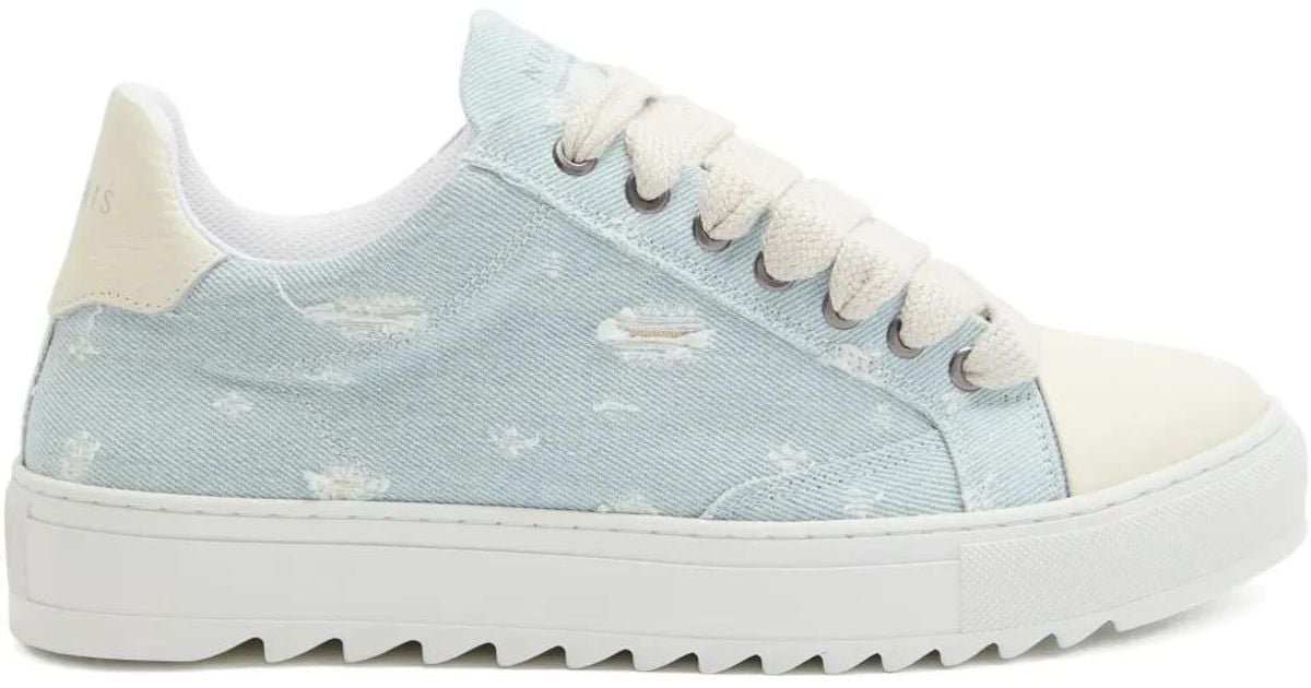 NUMERIS Atelier Raw Denim Sneakers in White for Men | Lyst UK