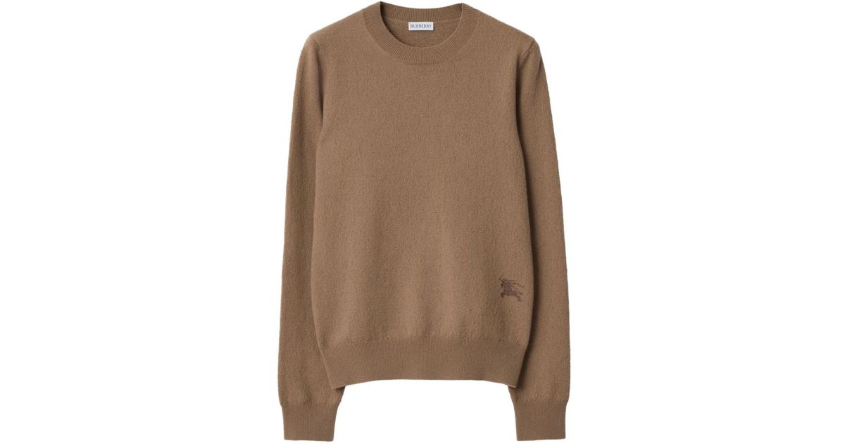 Burberry Crew-Neck Equestrian-Logo Sweater in Brown | Lyst UK