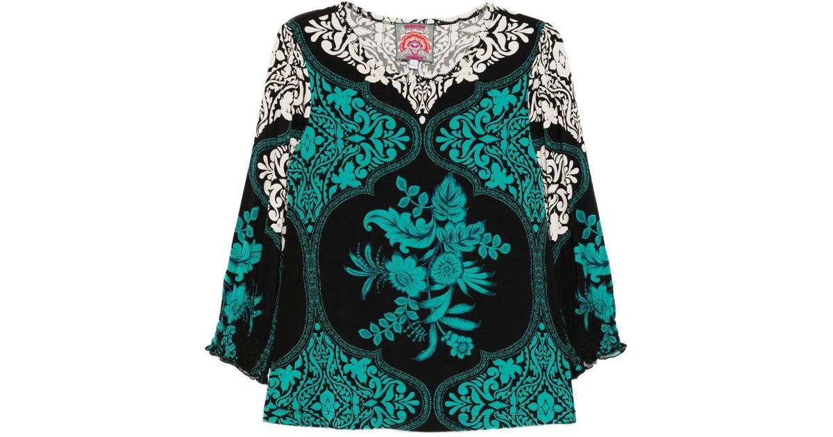 Johnny Was Janie T-Shirt in Green | Lyst UK