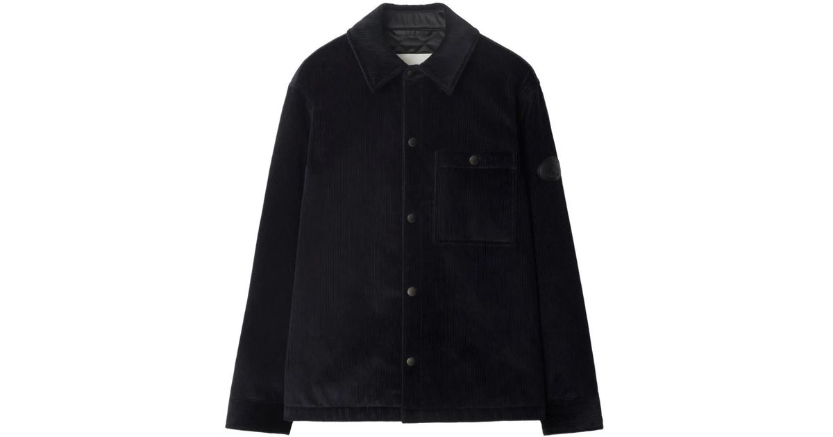 Burberry Corduroy Knight-Stamp Jacket in Black for Men | Lyst