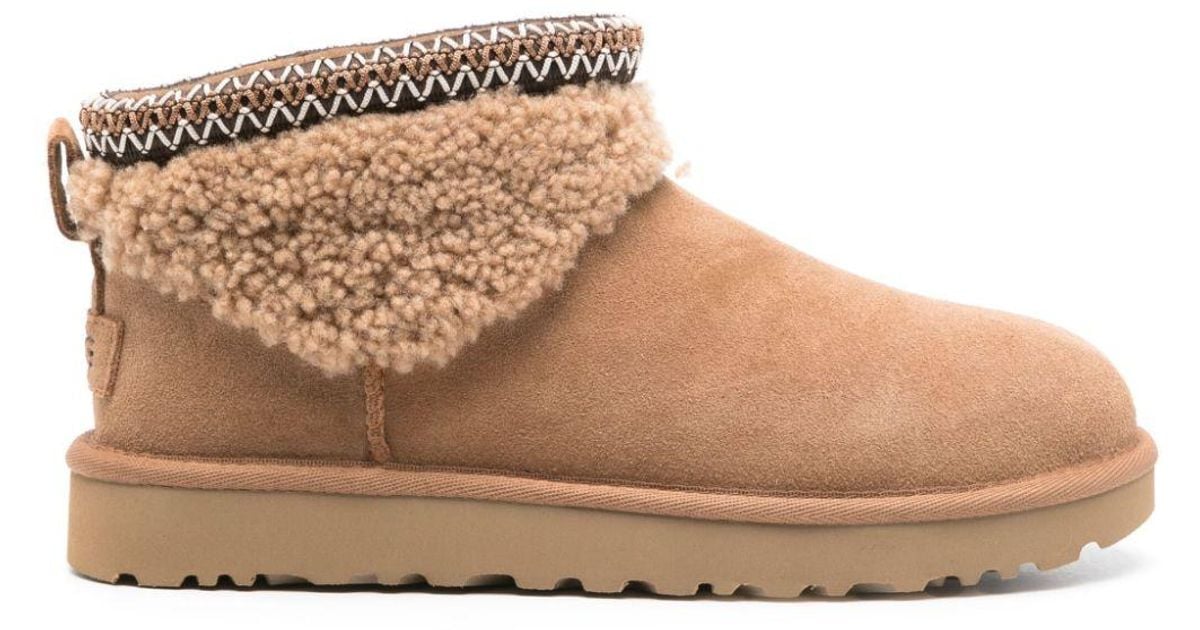 UGG Classic Ultra Mini Maxi Curly Boots in Brown | Lyst