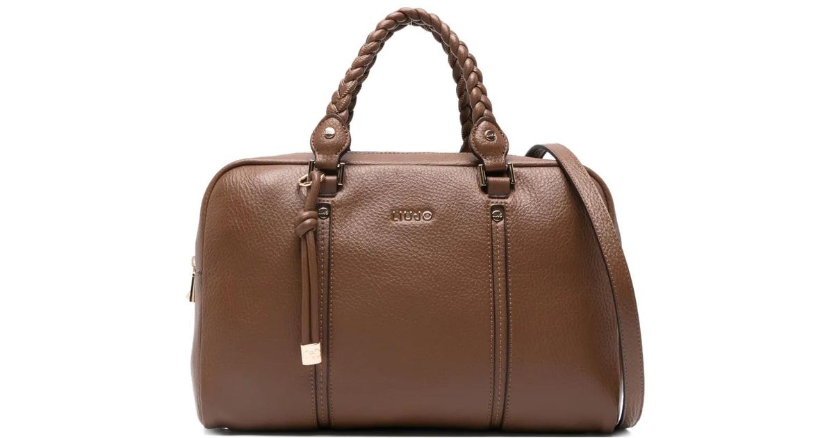 Liu Jo Medium Braided-Handles Tote Bag in Brown | Lyst UK