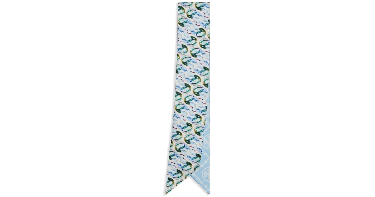 Tory Burch Lucky Duck Ribbon Tie in Blue | Lyst