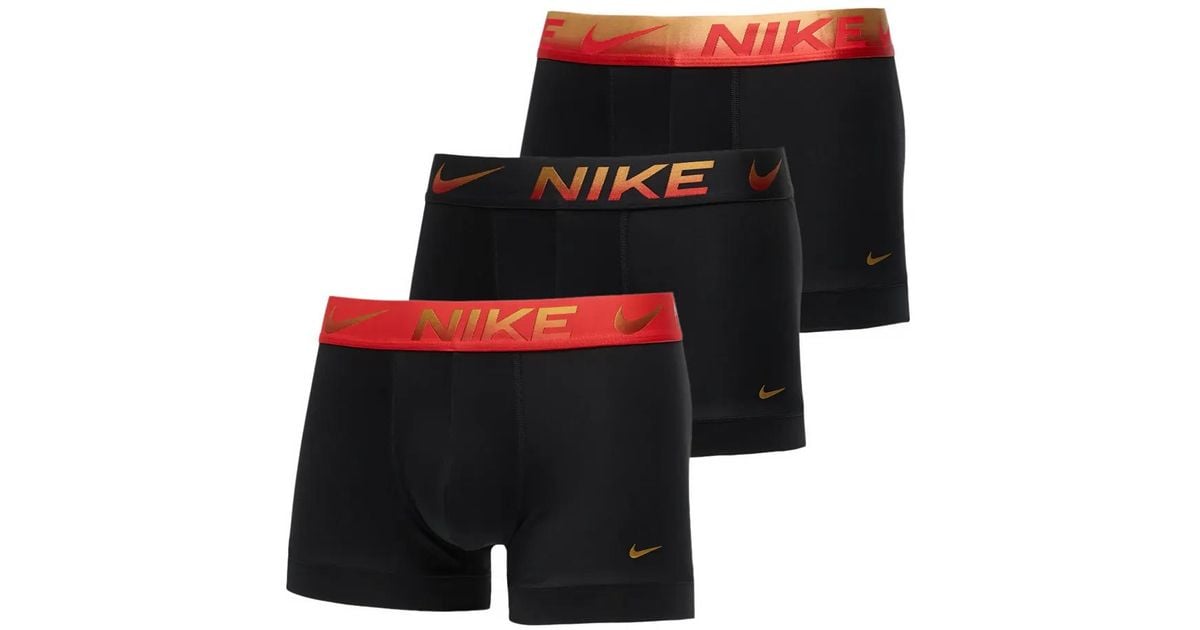 Nike Logo-Waistband Essential Micro Boxers (Pack Of Three) in Black for ...