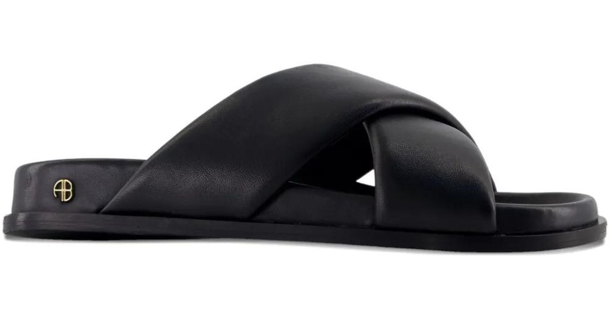 Anine Bing Emi Crossover-Strap Sandals in Black | Lyst UK