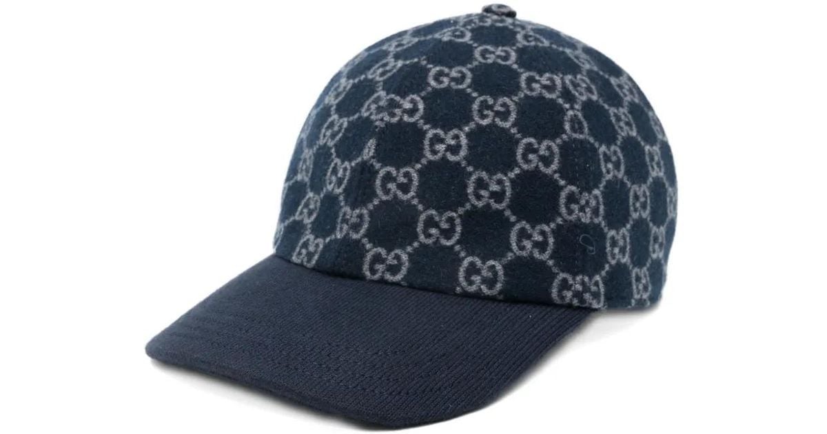 Gucci Logo-Pattern Cap in Blue for Men | Lyst UK