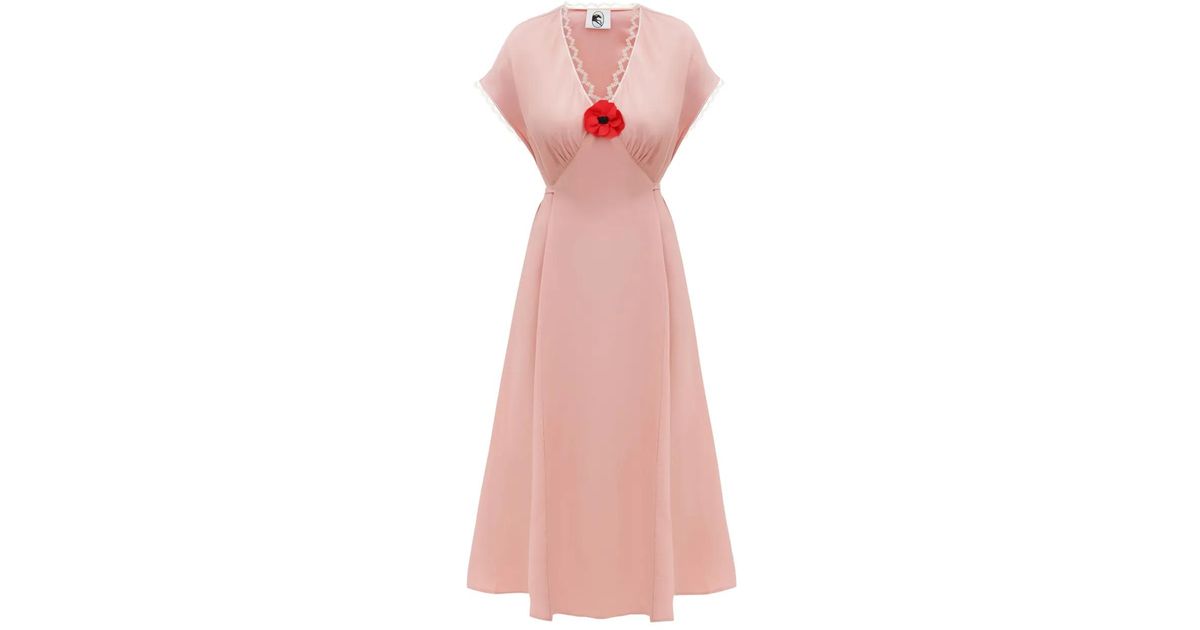Sleeper Poppi Midi Dress in Pink | Lyst