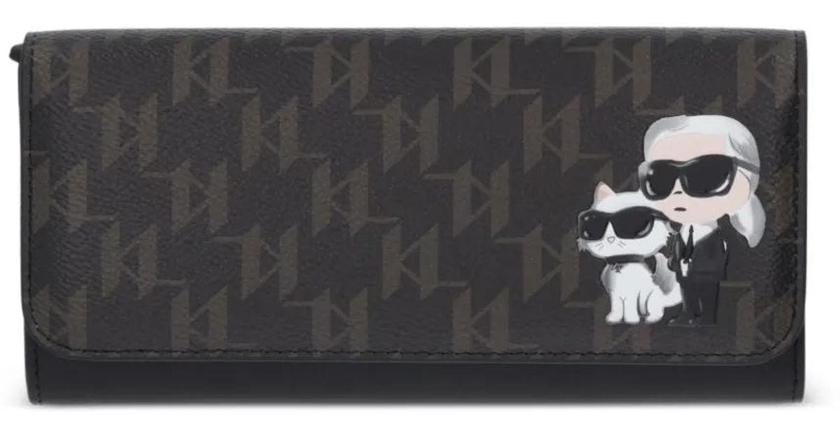KARL LAGERFELD Ikon Monogram Wallet in Grey | Lyst UK