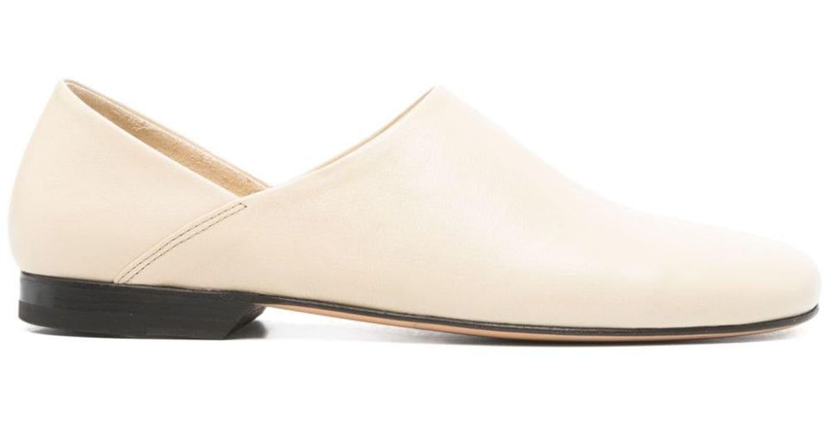 Lemaire Leather Slippers in Natural | Lyst