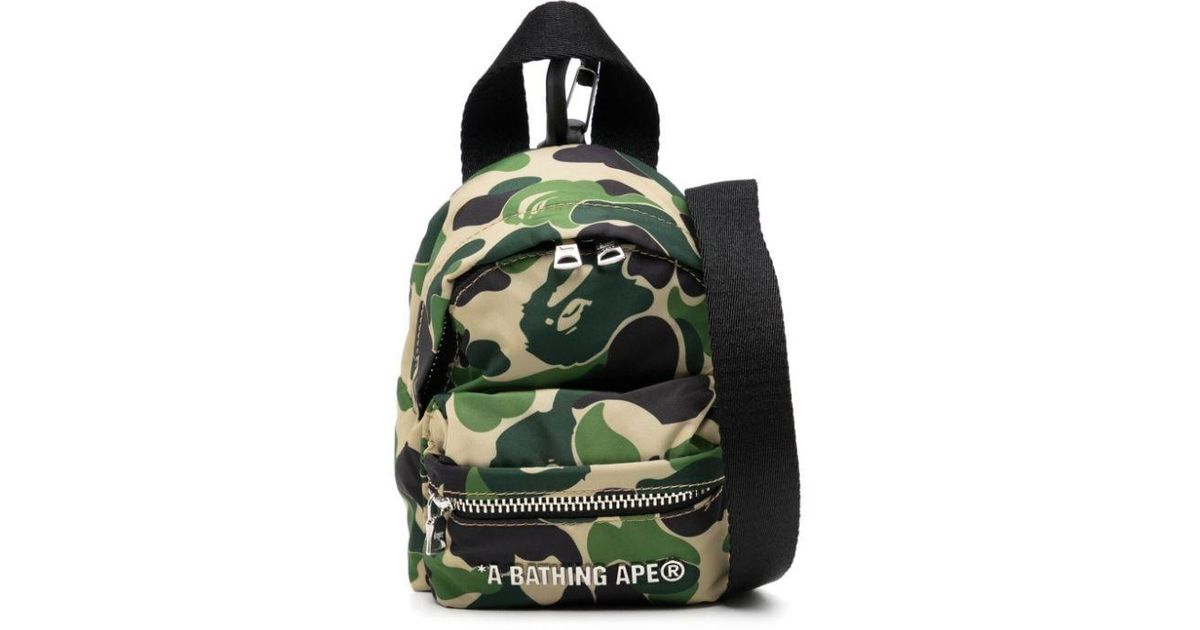 A Bathing Ape Abc Camo Print Backpack in Green for Men | Lyst UK