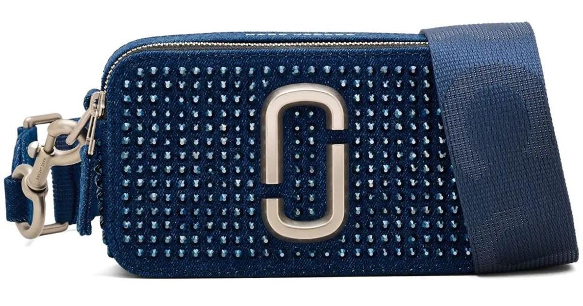 Marc Jacobs The Crystal Denim Snapshot Crossbody Bag in Blue | Lyst