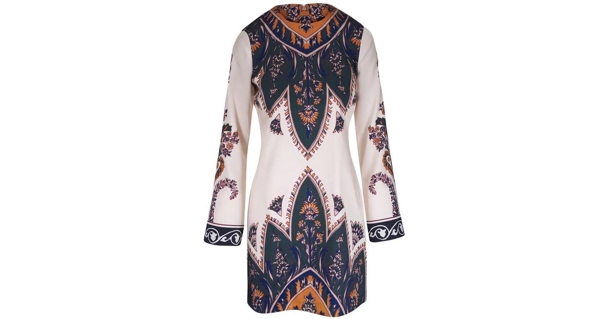 Veronica Beard Cromwell Printed Long-sleeve Dress in Blue | Lyst UK