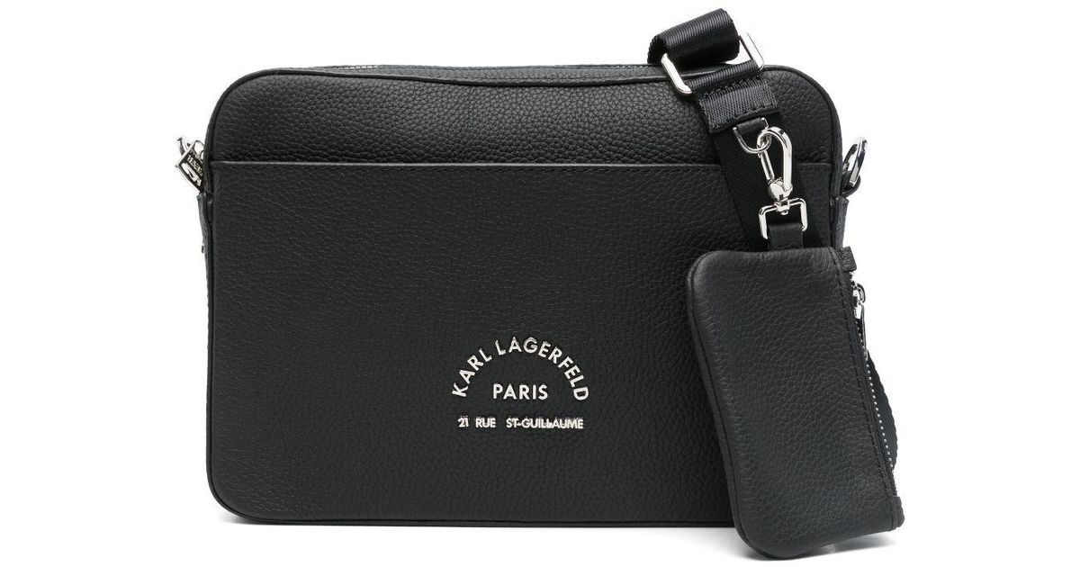 Karl Lagerfeld Logo-Lettering Messenger Bag in Black for Men | Lyst