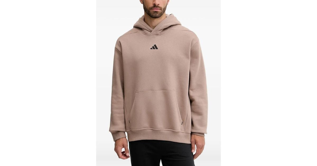 adidas Primelift Logo-Print Hoodie in Natural for Men | Lyst UK