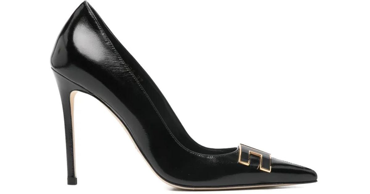 Elisabetta Franchi Logo-Embellished Point-Toe Pumps in Black | Lyst UK