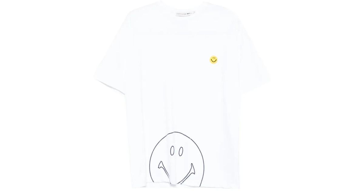 Joshua Sanders X Smiley Outline Logo T-Shirt in White for Men | Lyst