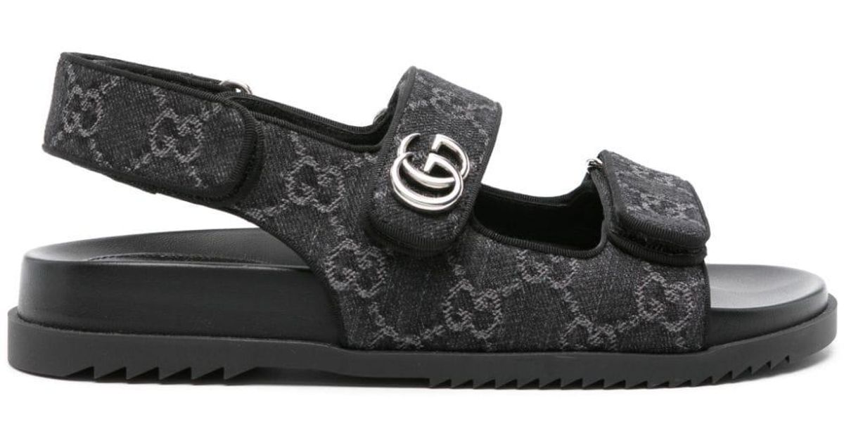 Gucci Sandal With Double G in Black | Lyst