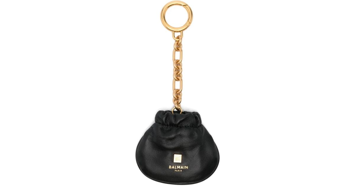 Balmain Chain Pouch Keyring in Black | Lyst UK