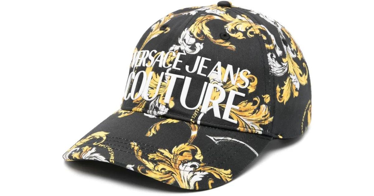 Versace Jeans Couture Barocco-Print Cap in Black for Men | Lyst UK