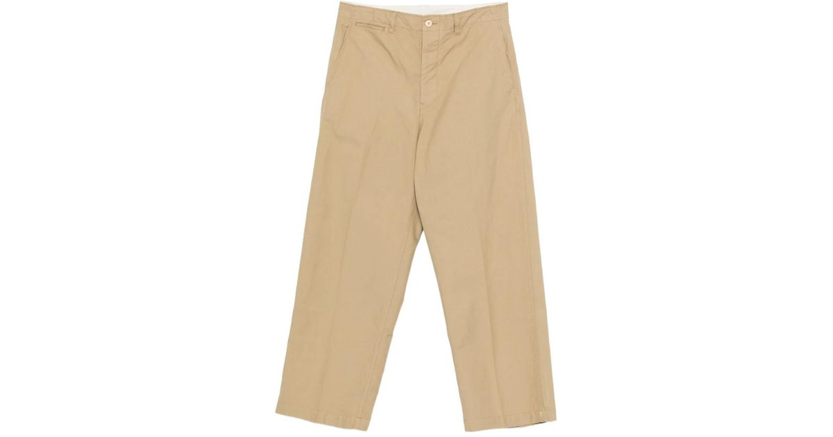 Visvim Button-Fastening Chino Trousers in Natural for Men | Lyst UK