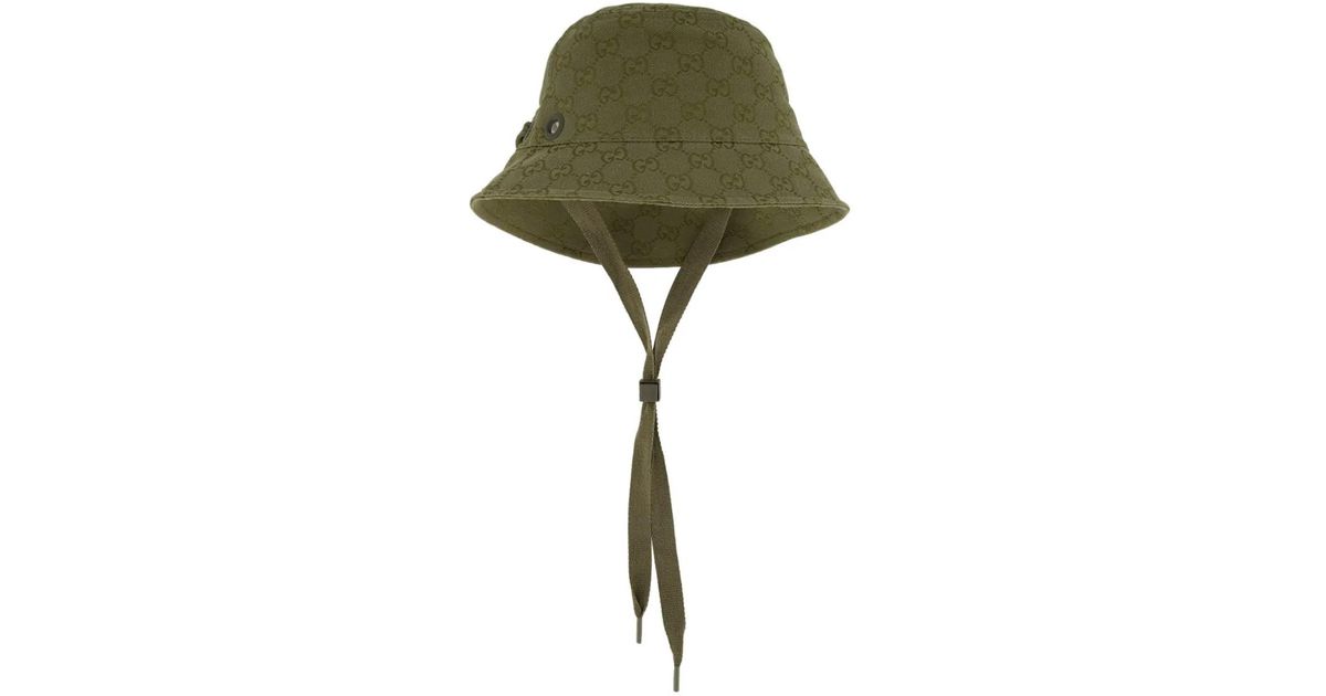 Gucci Gg Canvas Fedora Hat in Green for Men | Lyst UK
