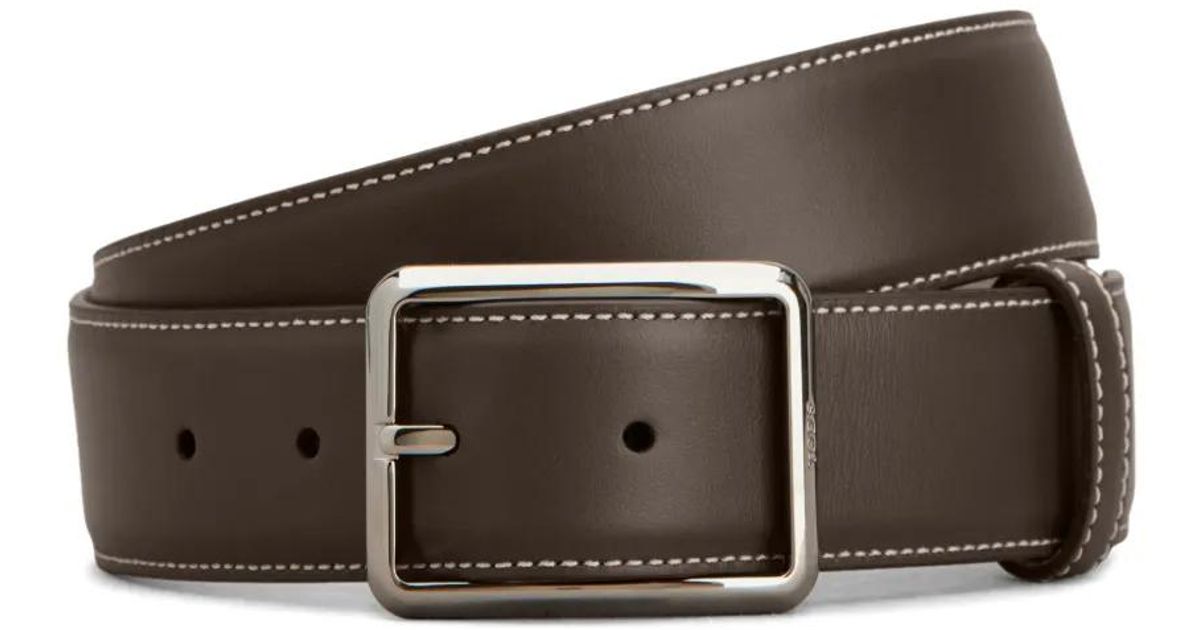 Tod's Square Buckle Basic Belt in Brown for Men | Lyst UK