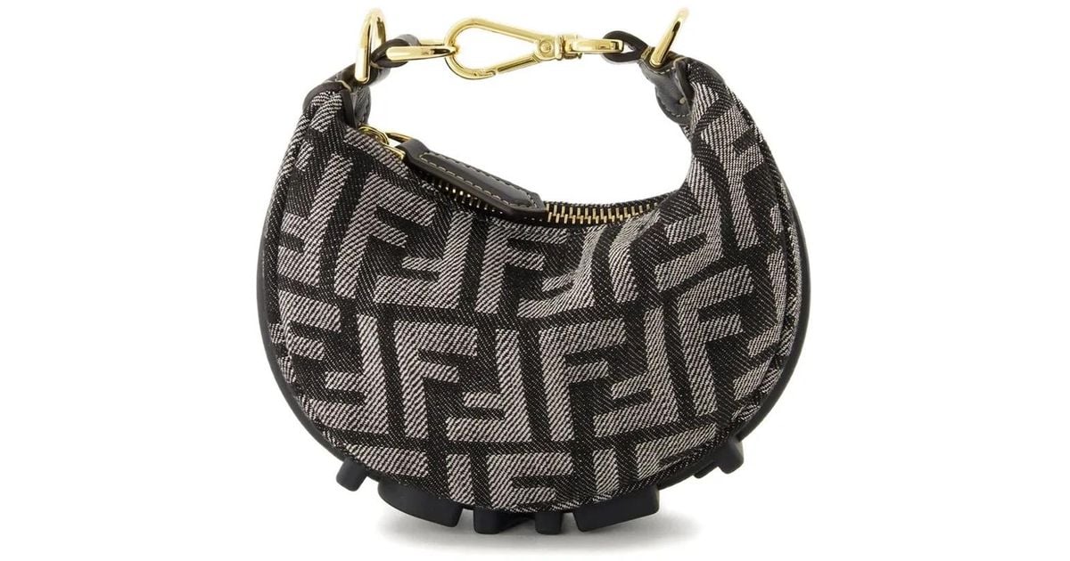 Fendi Graphy Monogram Zipped Mini Bag in Grey | Lyst UK