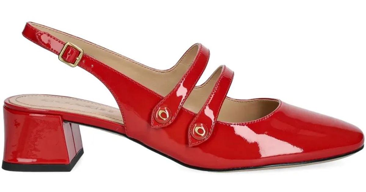 COACH 40Mm Winley Slingback Pumps in Red | Lyst