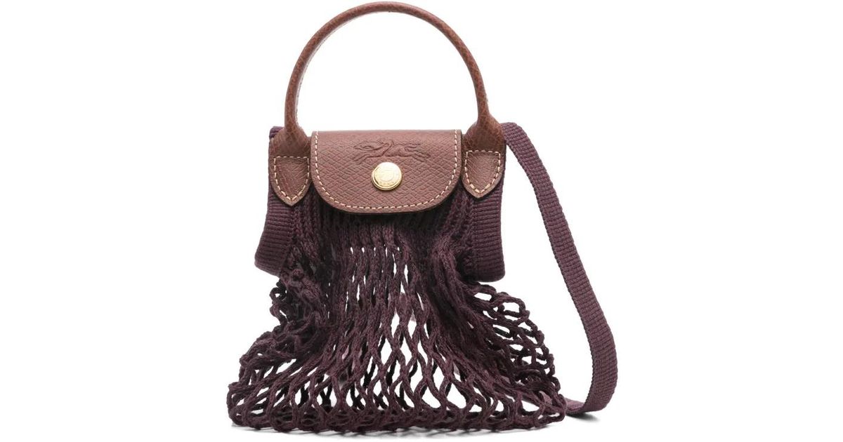 Longchamp Mini Le Pliage Filet Cross Body Bag in Purple | Lyst