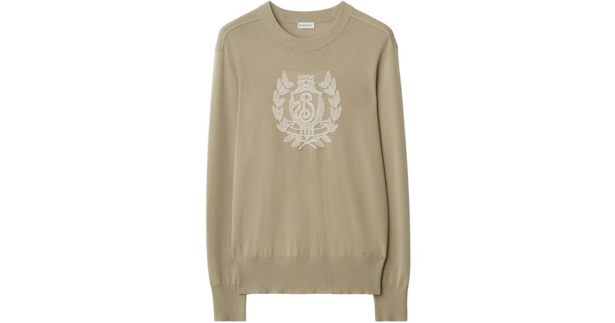 Burberry B Crest Sweater in Natural for Men | Lyst