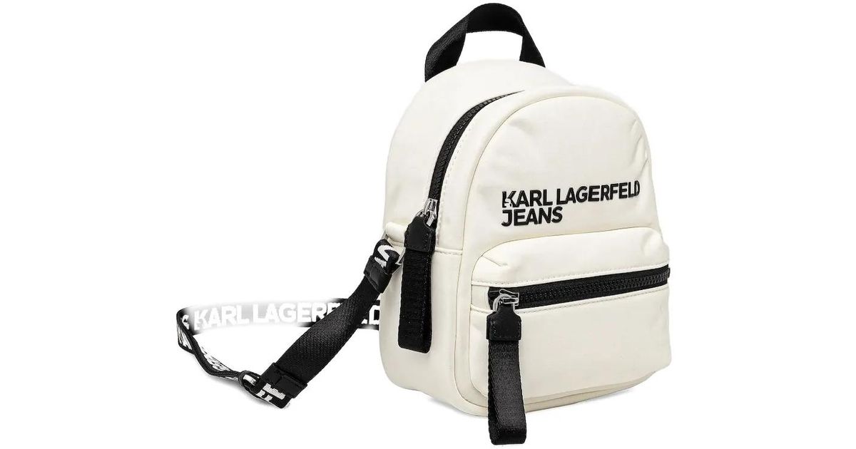 Karl Lagerfeld Logo-embossed Backpack in White | Lyst UK