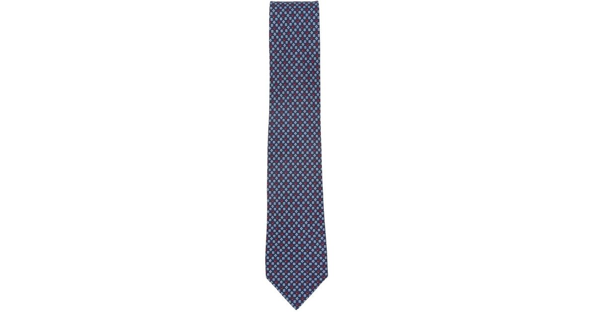 Ferragamo Floral-Pattern Tie in Blue for Men | Lyst UK