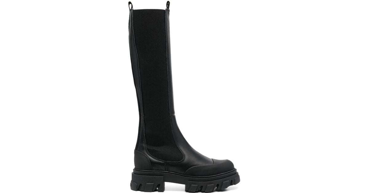 Ganni Stitched High Chelsea Boot in Black | Lyst Canada