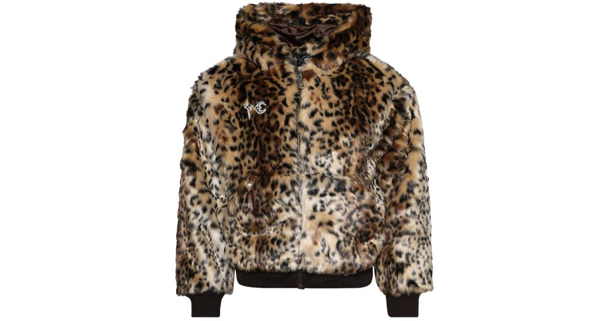 THUG CLUB Animal-Print Hooded Jacket in Brown for Men | Lyst UK