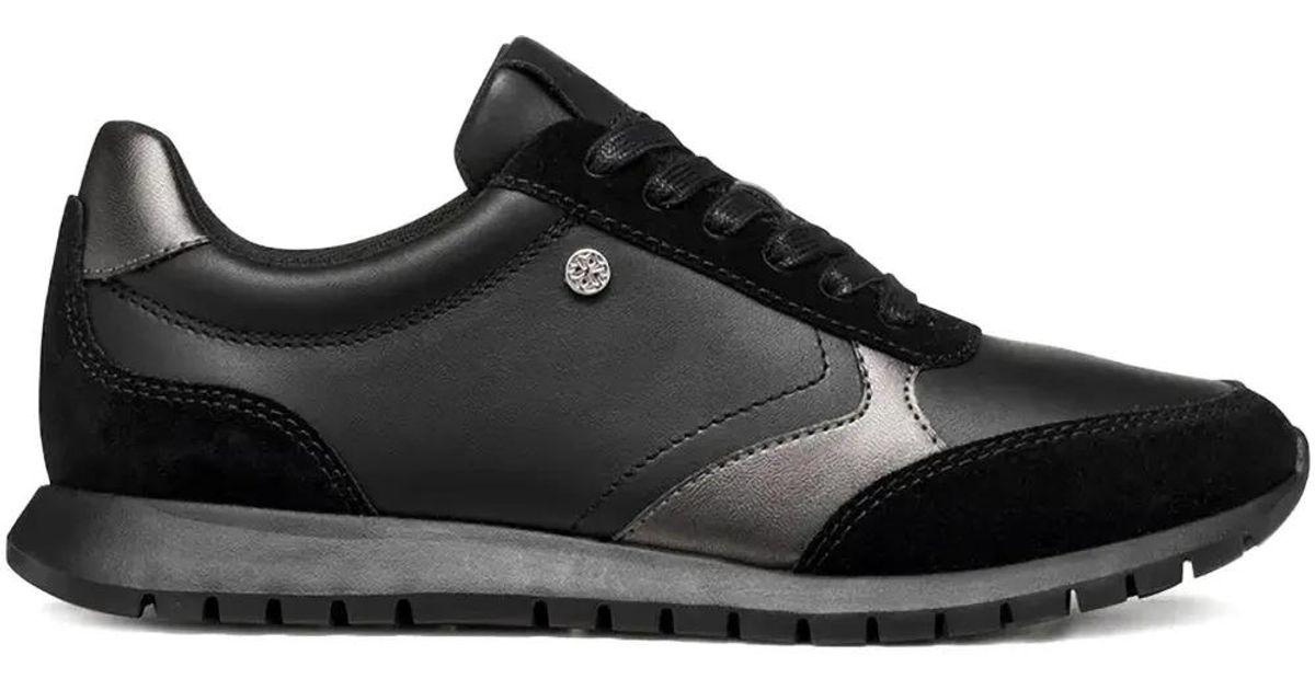 Geox Sukie Logo-plaque Sneakers in Black | Lyst